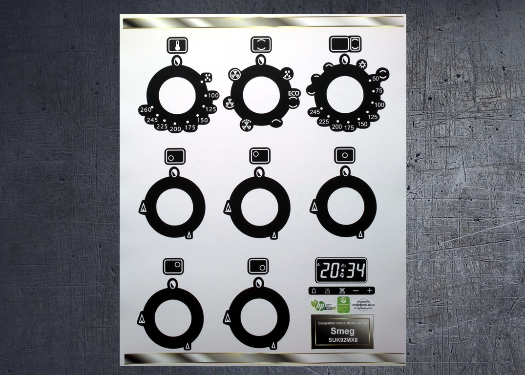 Smeg SUK92MX8 compatible fascia sticker set. [SUK92MX8] - £21.99 : Oven ...